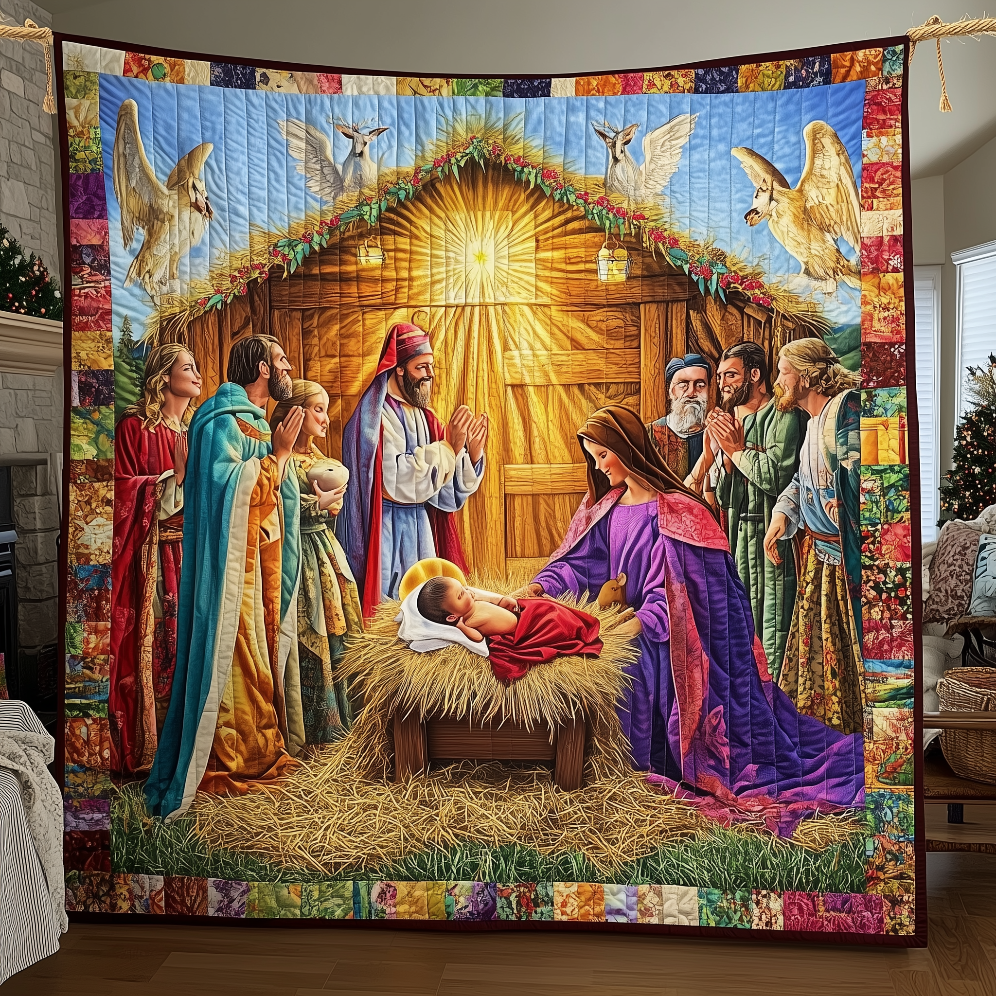 Nativity Scene Quilted Blanket GFTONL902 – Patchique Store
