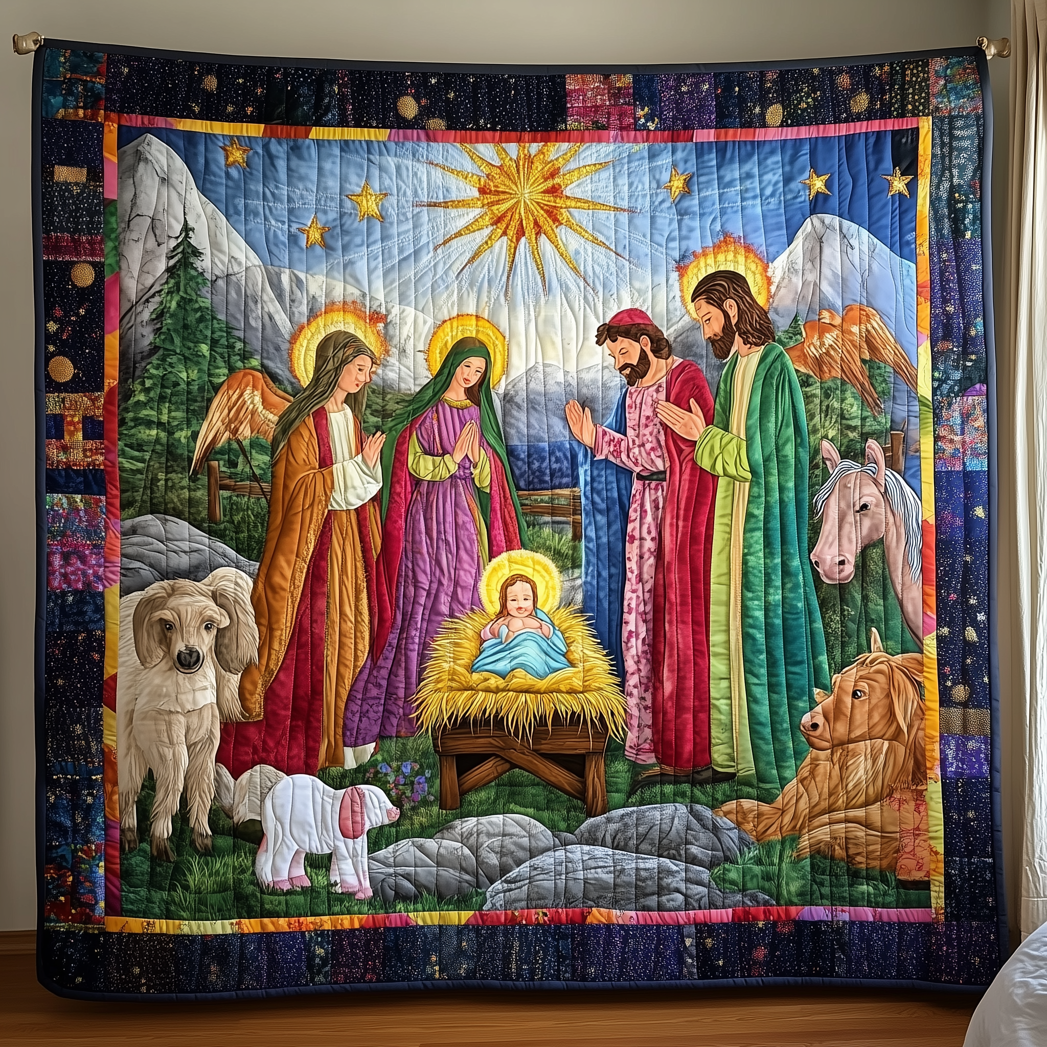 Nativity Scene Quilted Blanket GFTONL906 – Patchique Store