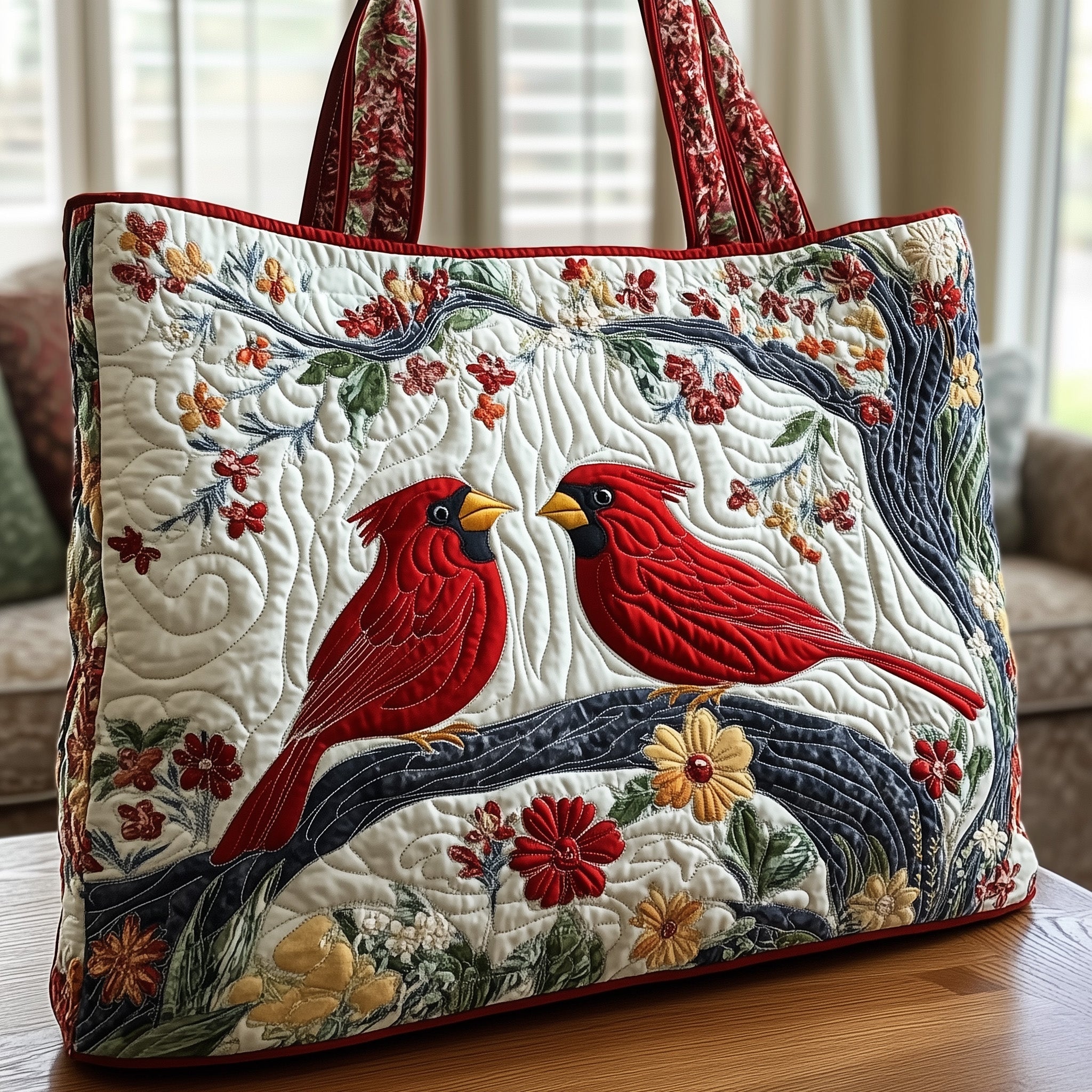 Cardinal Love Quilted Tote Bag GFTONT1013 – Patchique Store