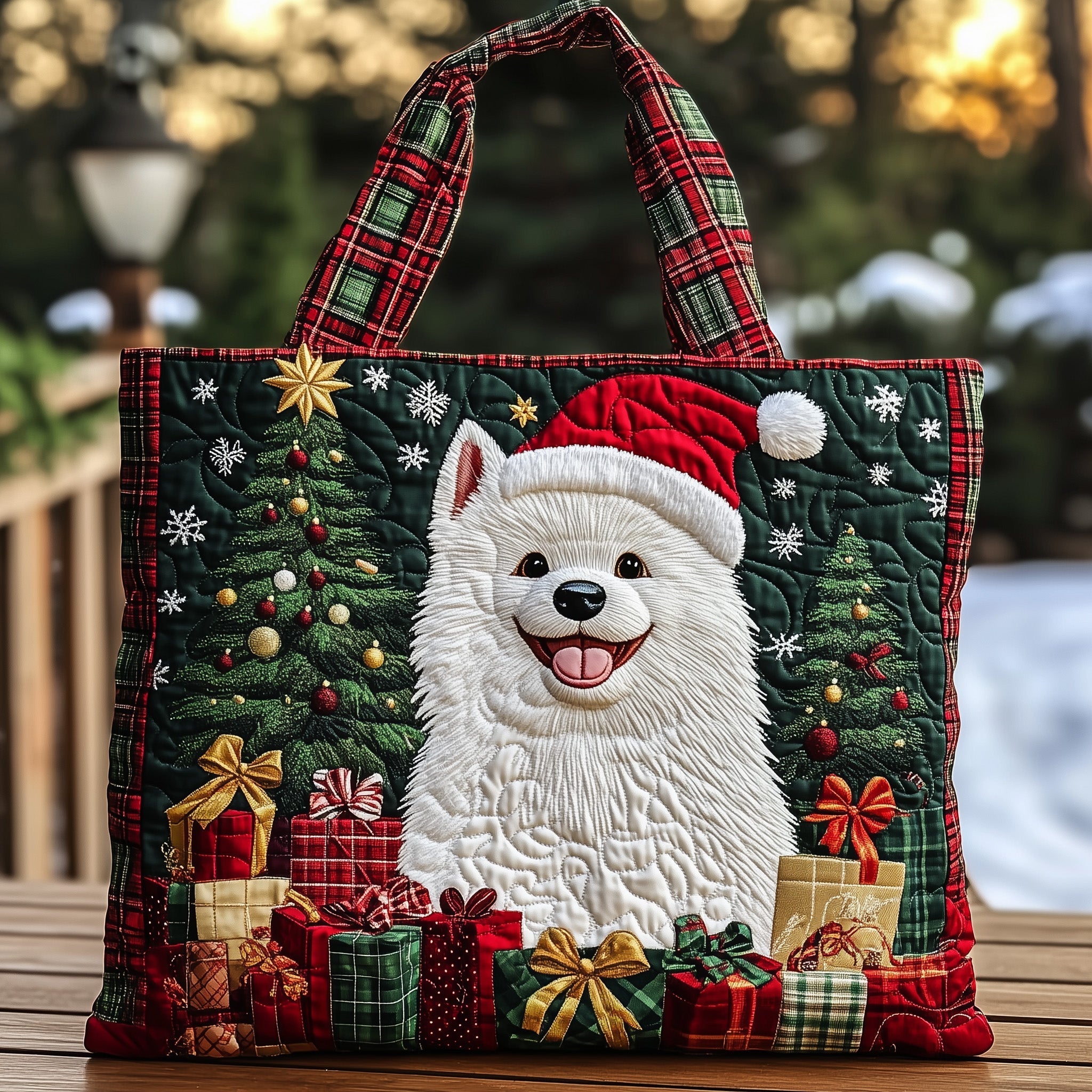 Festive Samoyed Quilted Tote Bag GFTONT3890 – Patchique Store