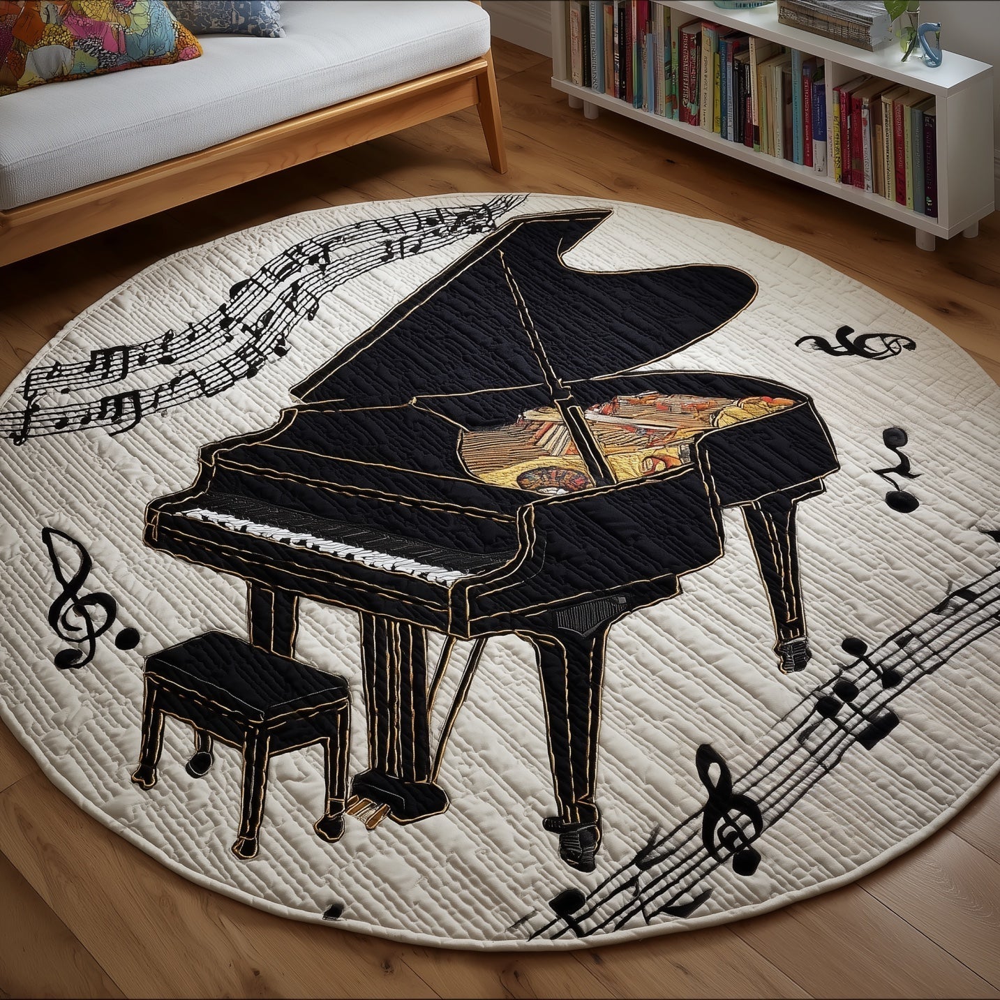 Grand Piano Quilted Round Mat GFTONT4565 – Patchique Store
