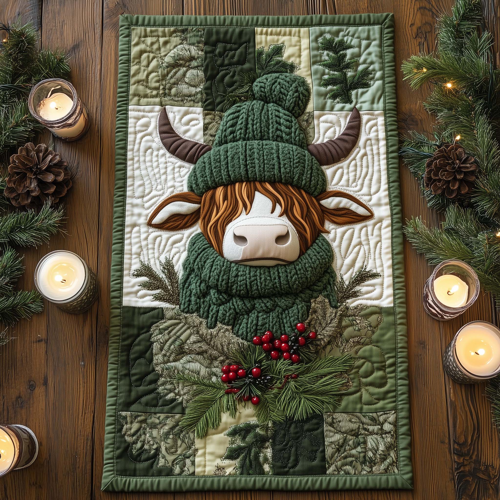 Highland Cow Quilted Table Runner GFTOQA390 – Patchique Store