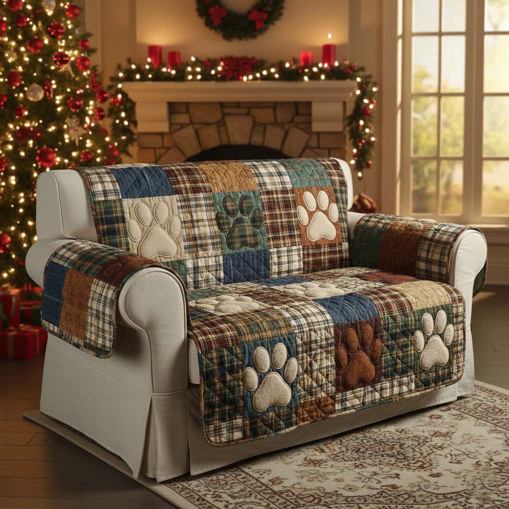 Paw Patchwork Quilted Sofa Cover GFTOQA768 – Patchique Store