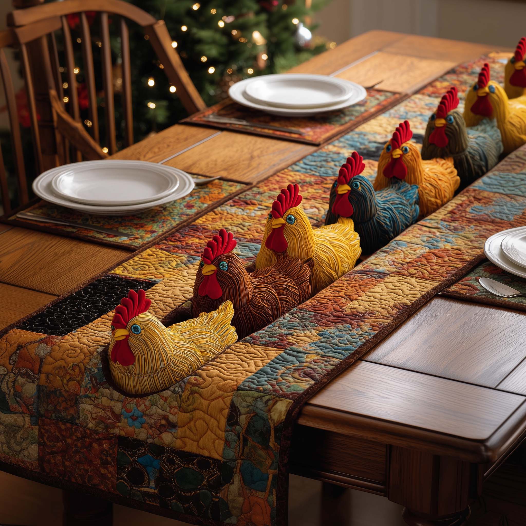Parade Roosters Quilted Table Runner GFTOQM1534 – Patchique Store
