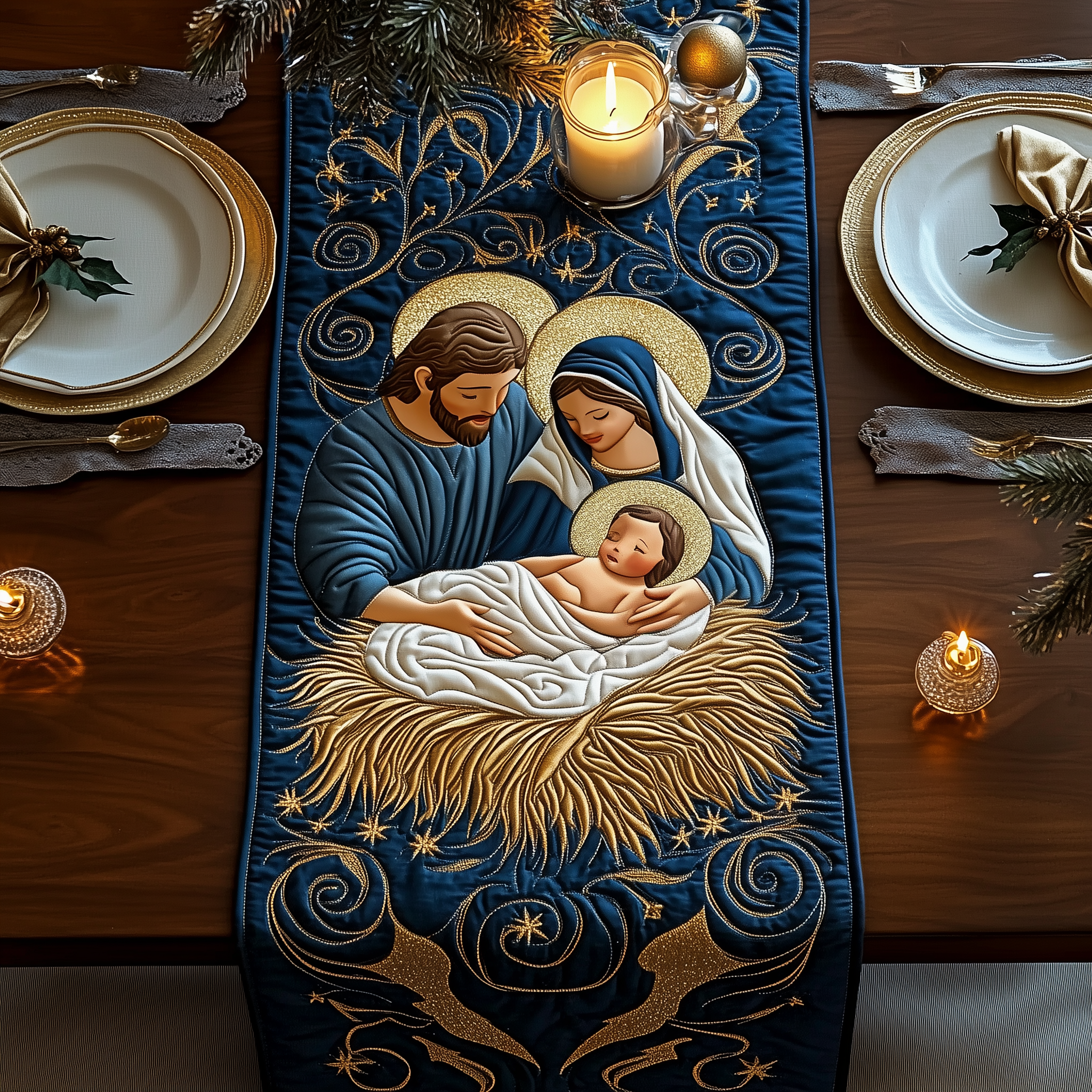 Nativity Scene Quilted Table Runner GFTOTL1033 – Patchique Store