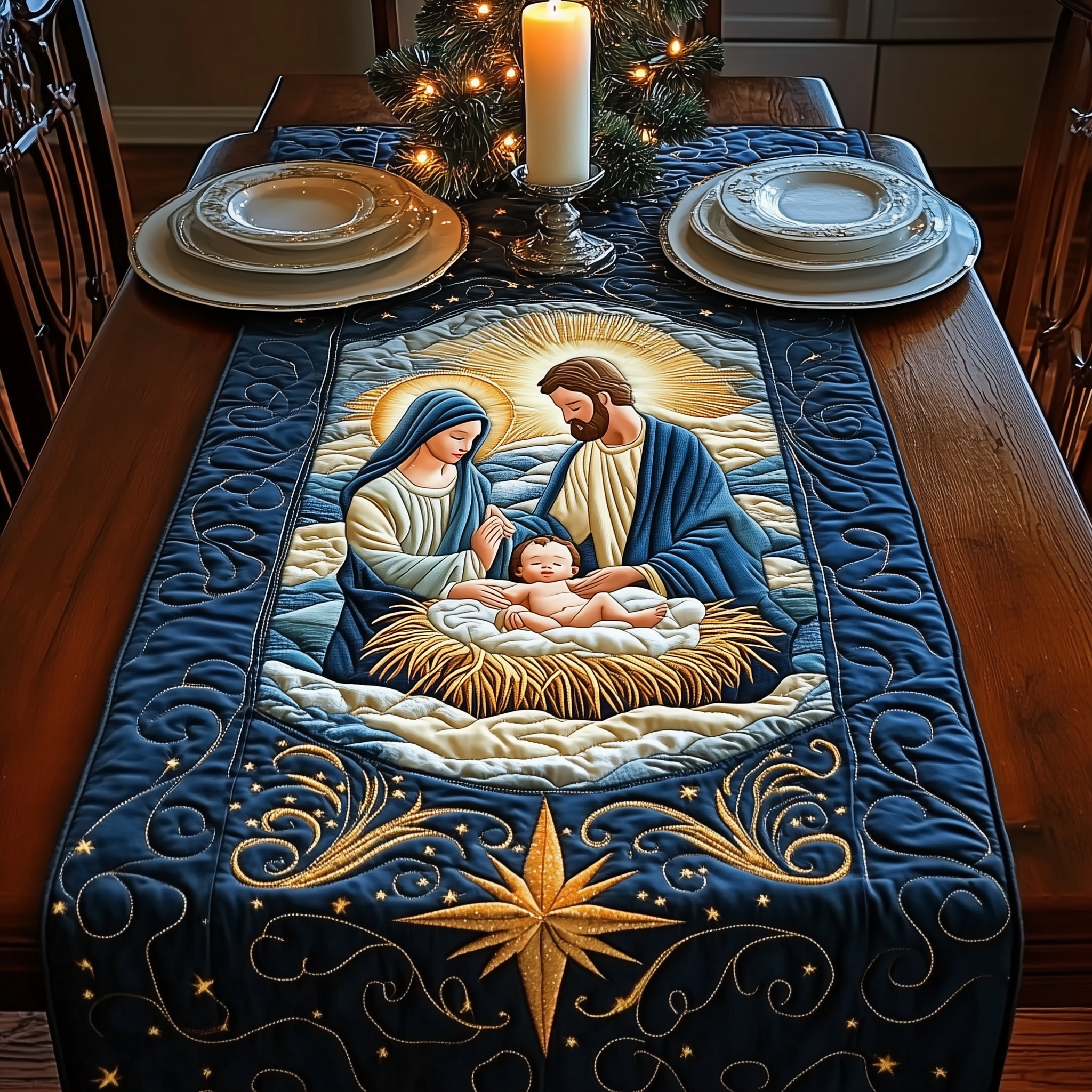 Nativity Scene Quilted Table Runner GFTOTL1034 – Patchique Store