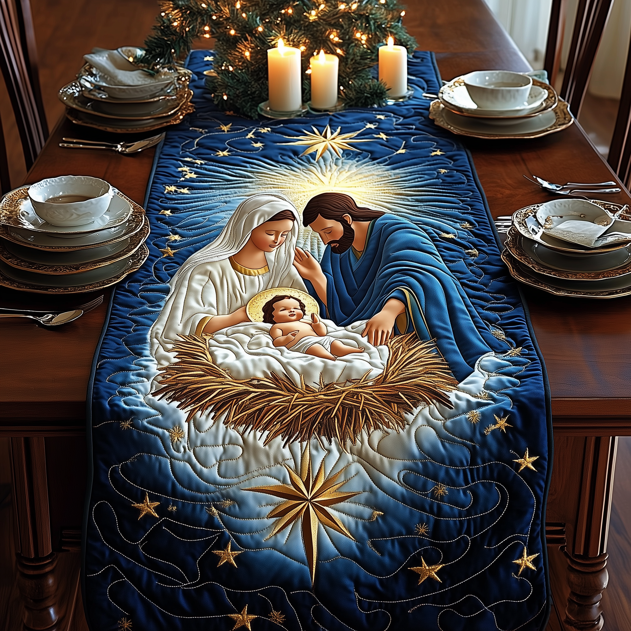Nativity Scene Quilted Table Runner GFTOTL1035 – Patchique Store