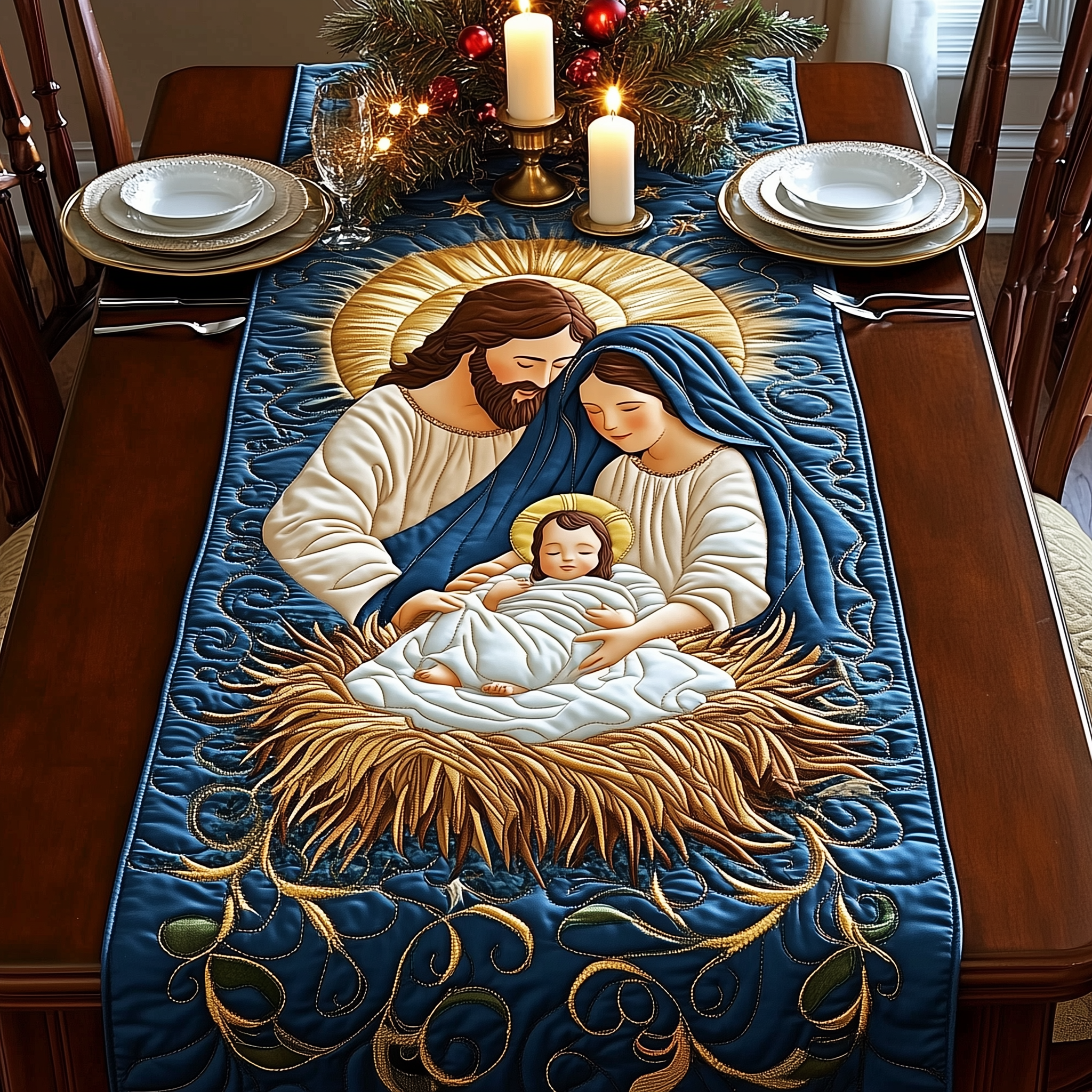 Nativity Scene Quilted Table Runner GFTOTL1036 – Patchique Store