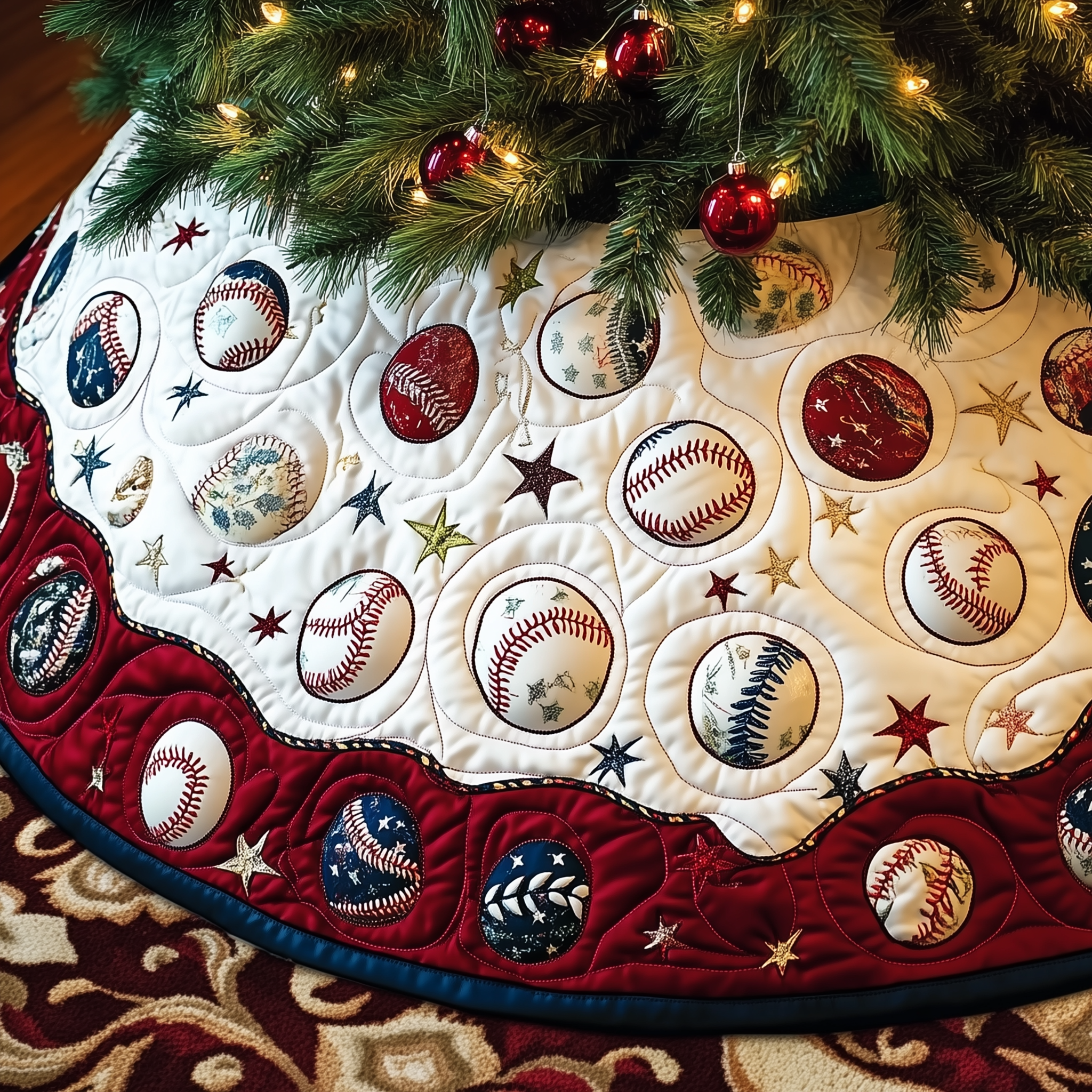 Baseball Ornament Quilted Tree Skirt GFTOTL1500 – Patchique Store