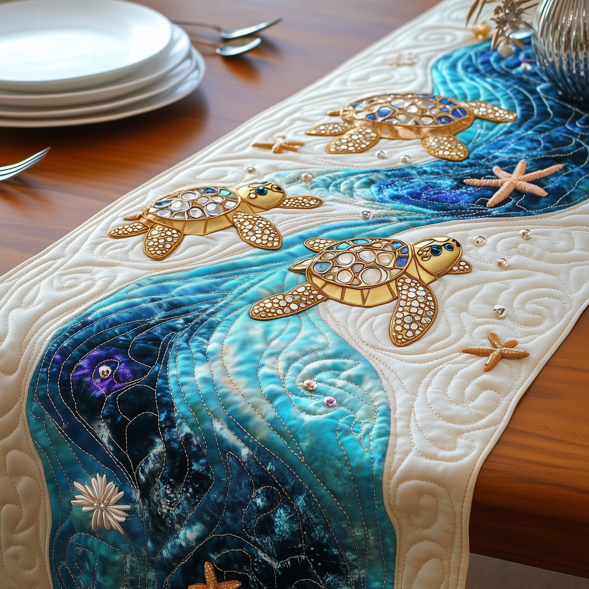 Magical Sea Turtle Quilted Table Runner GFTOTL2546 – Patchique Store
