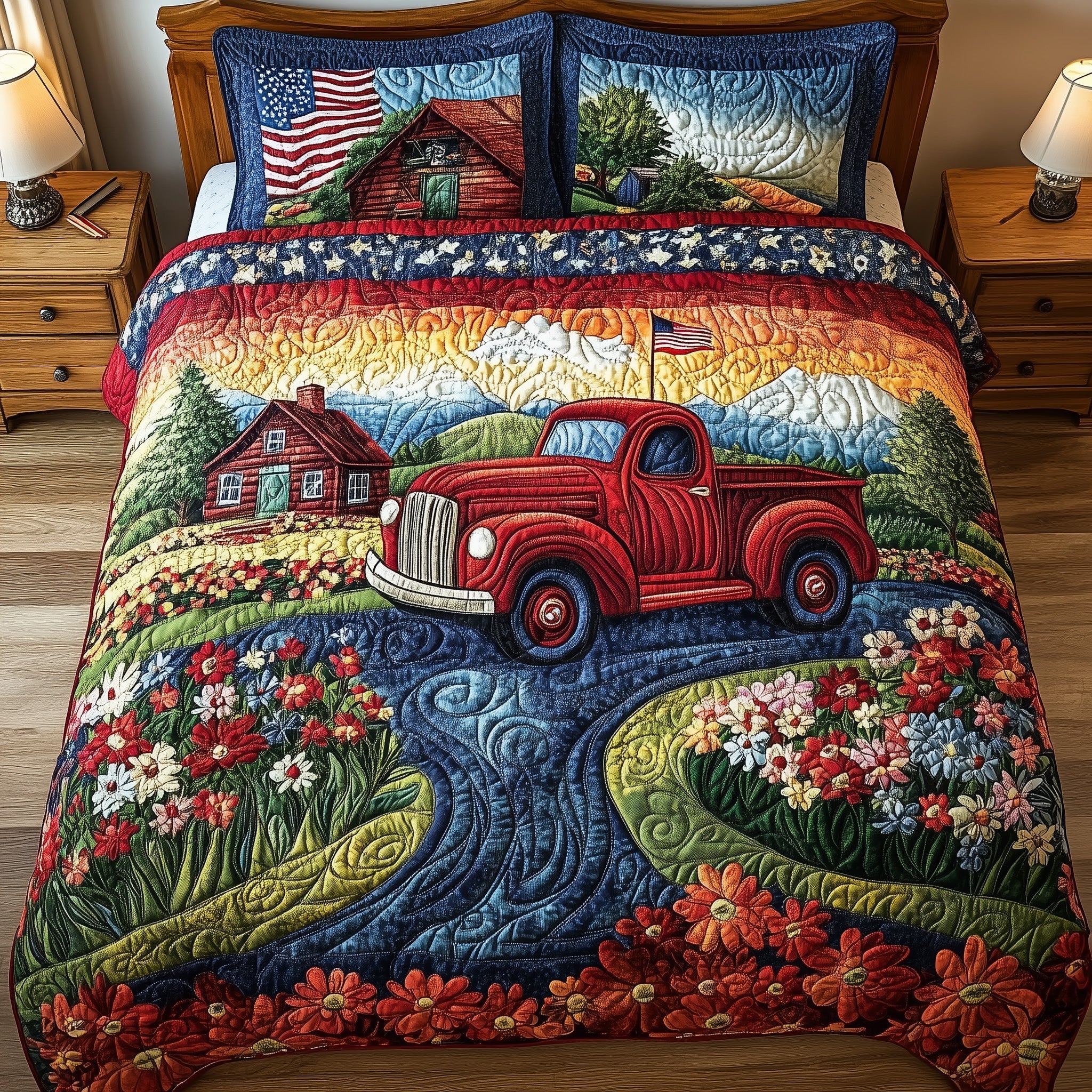 American Joyride 3-Piece Quilted Bedding Set GFTOTL3676 – Patchique Store