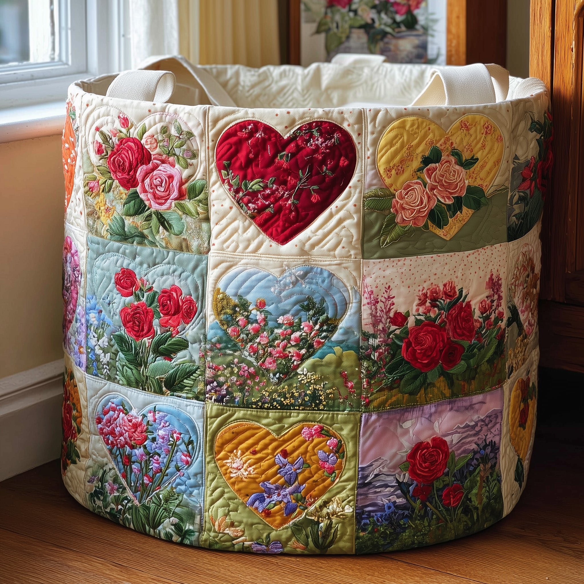 Nostalgic Petals Quilted Laundry Basket GFTOTL4816 – Patchique Store