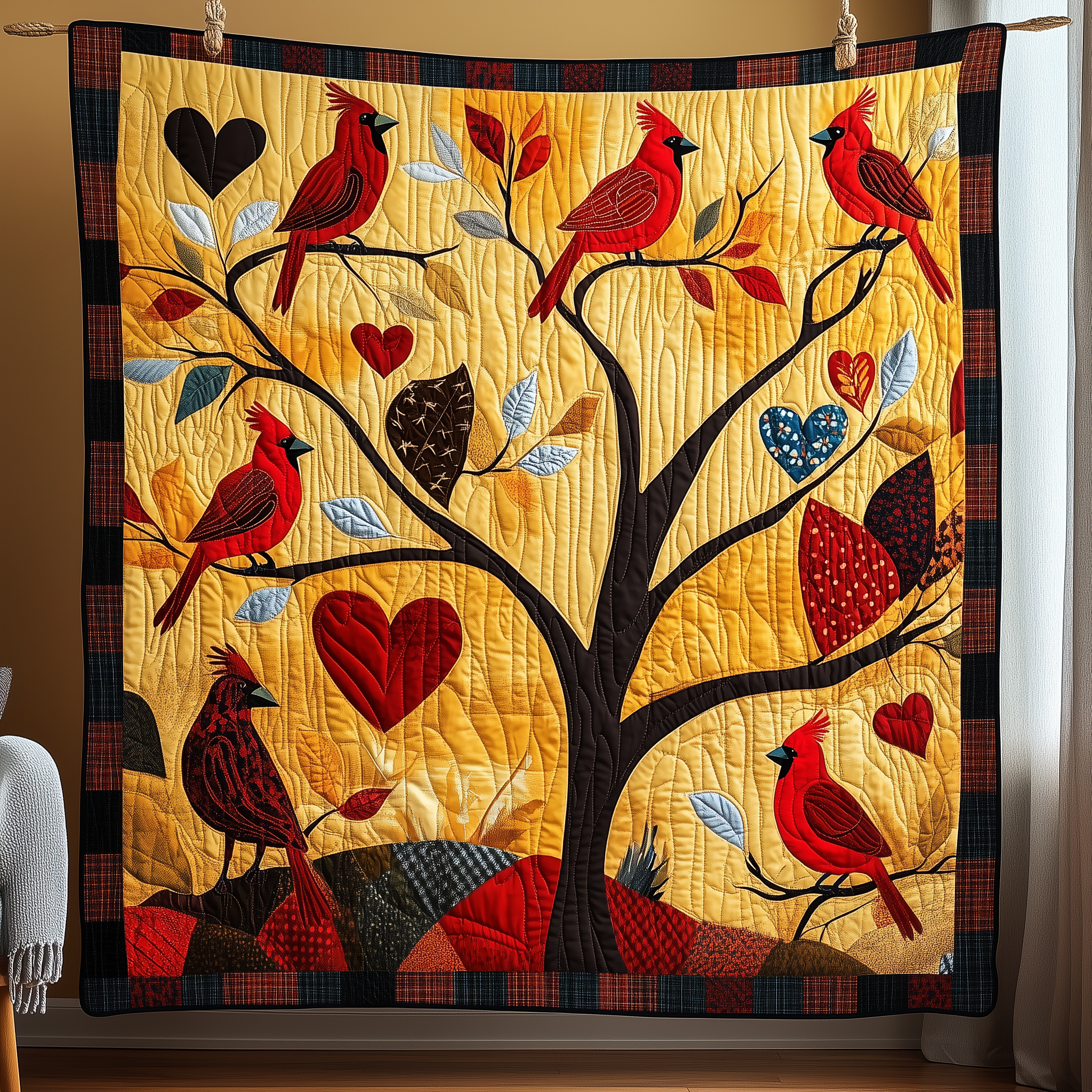 Red Cardinal Quilted Blanket GFTOTP001 – Patchique Store