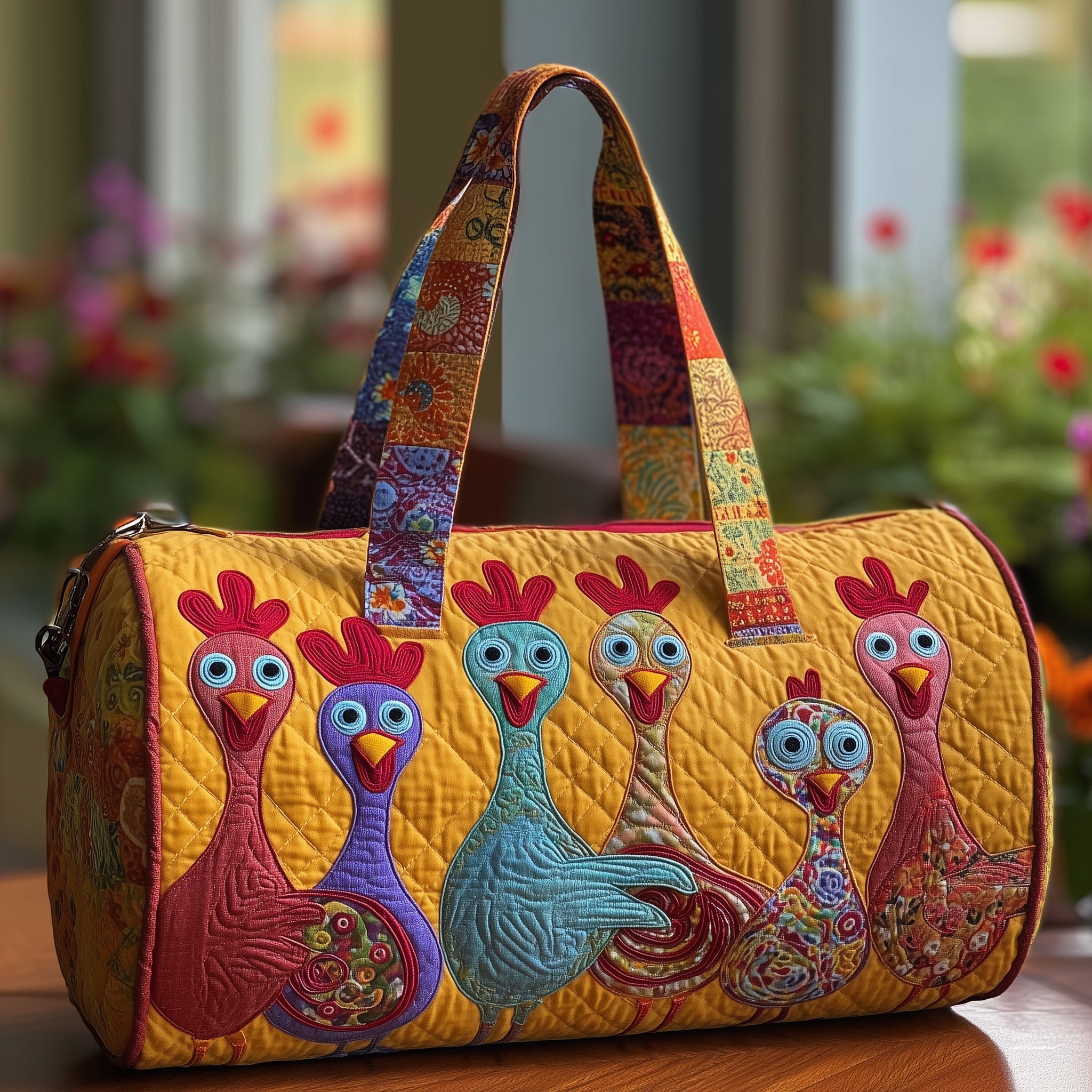 Funky Chicken Quilted Duffle Bag GFTOTP10350 – Patchique Store