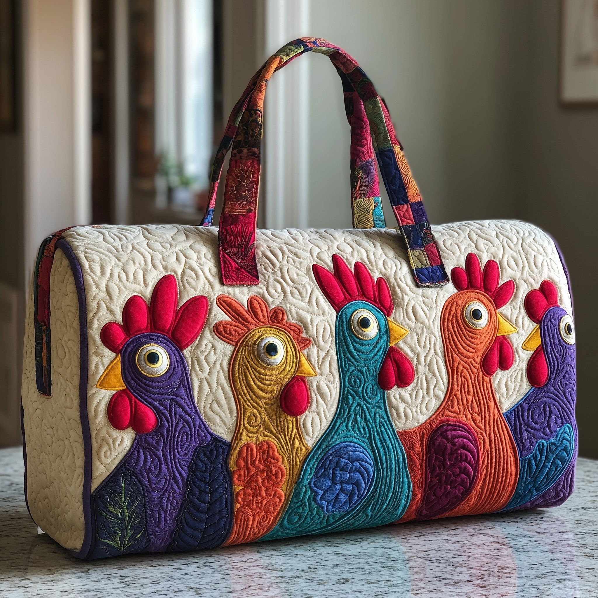 Funky Chicken Quilted Duffle Bag GFTOTP10352 – Patchique Store