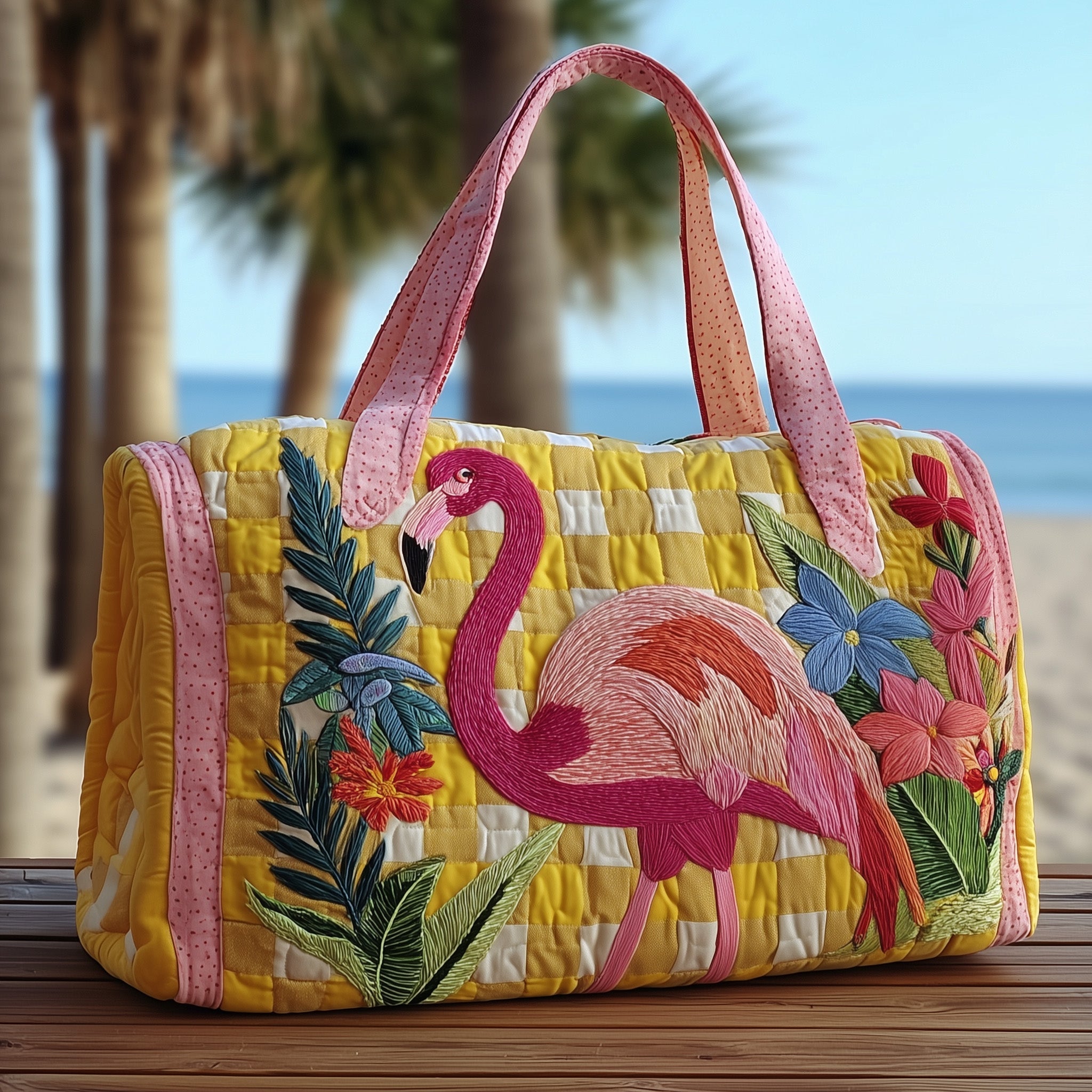Tropical Flamingo Quilted Duffle Bag GFTOTP10475 – Patchique Store