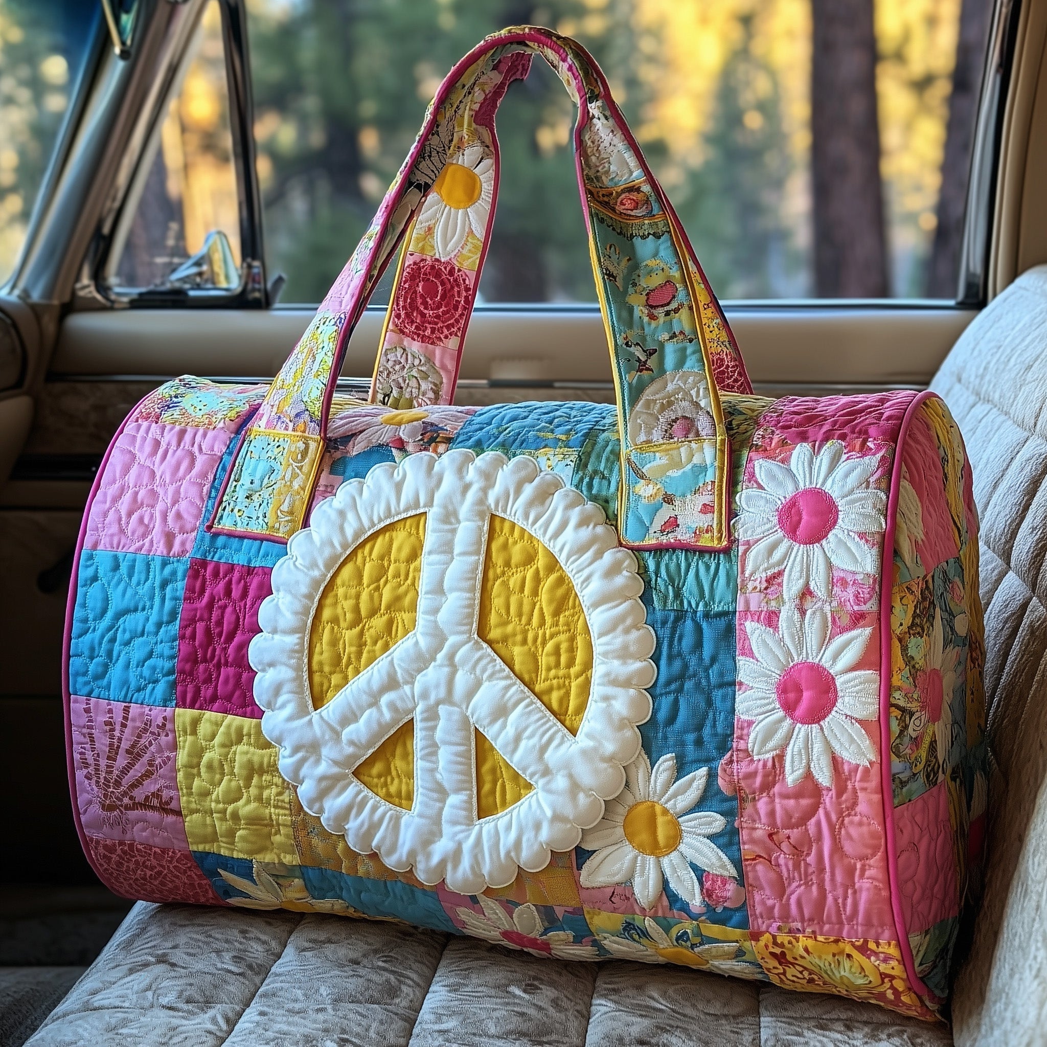 Peace Sign Quilted Duffle Bag GFTOTP10880 – Patchique Store