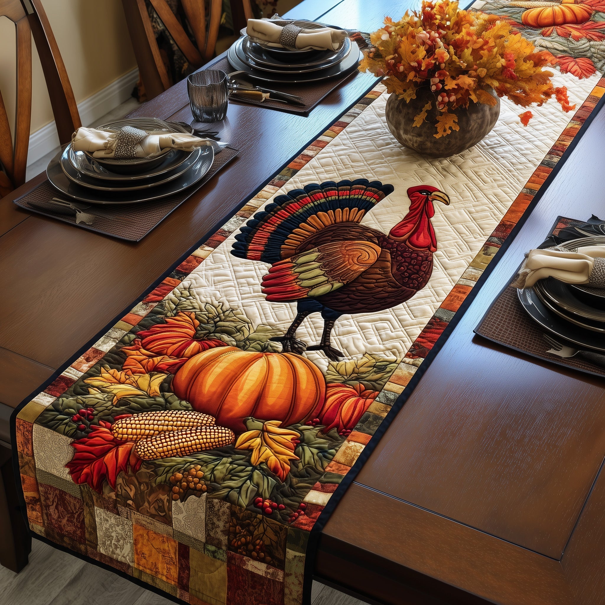 Autumn Turkey Quilted Table Runner GFTOTP11250 – Patchique Store