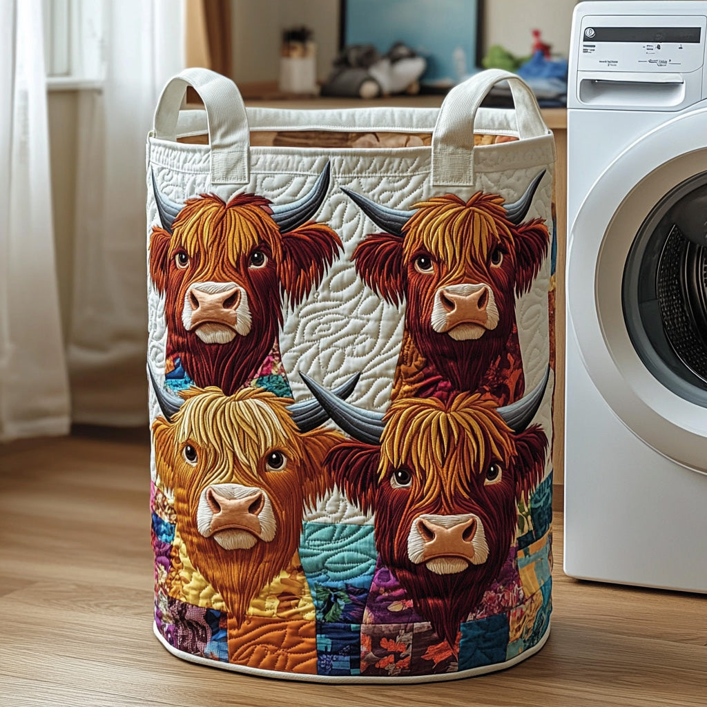 Highland Cow Quilted Laundry Basket GFTOTP12101 – Patchique Store