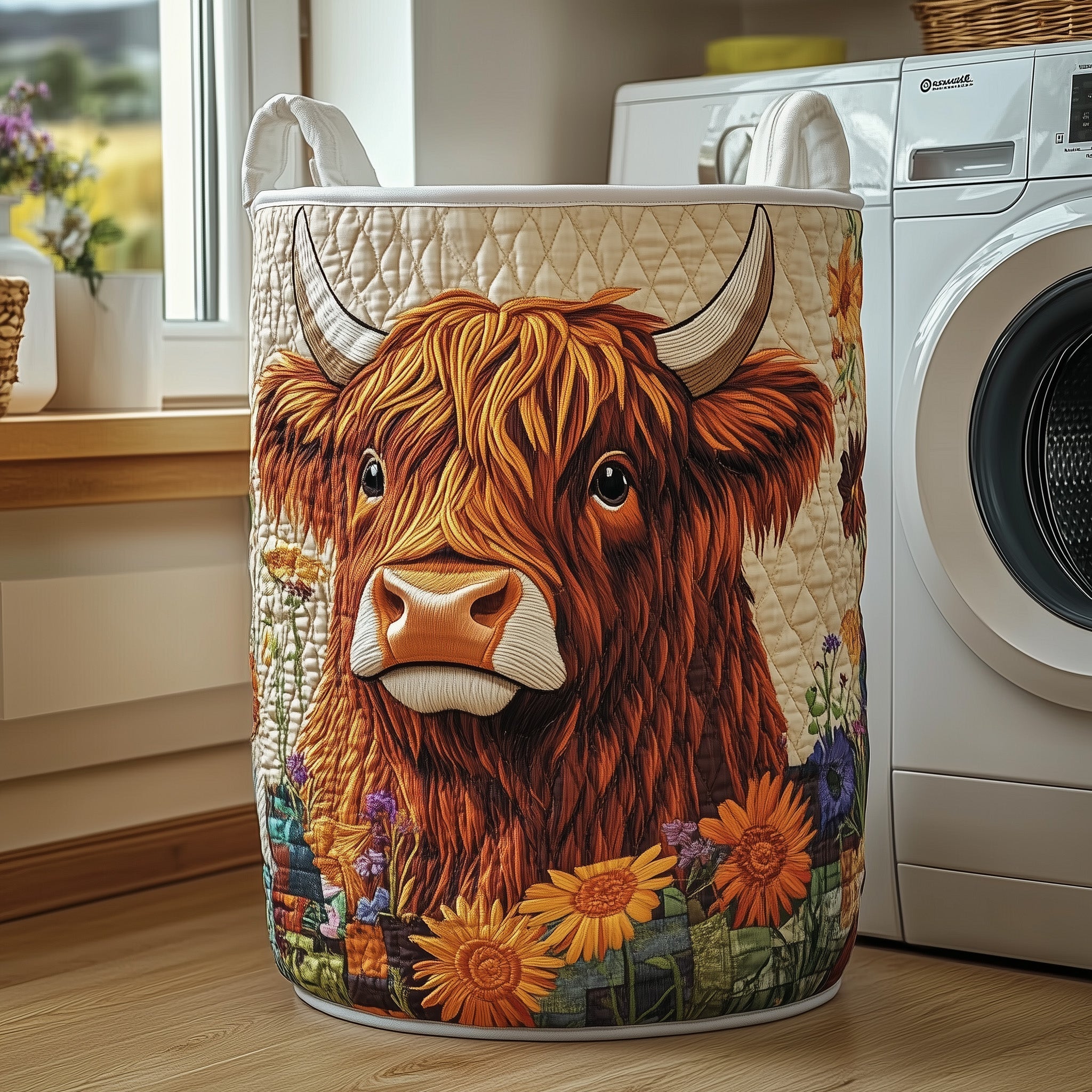 Highland Cow Quilted Laundry Basket GFTOTP12103 – Patchique Store