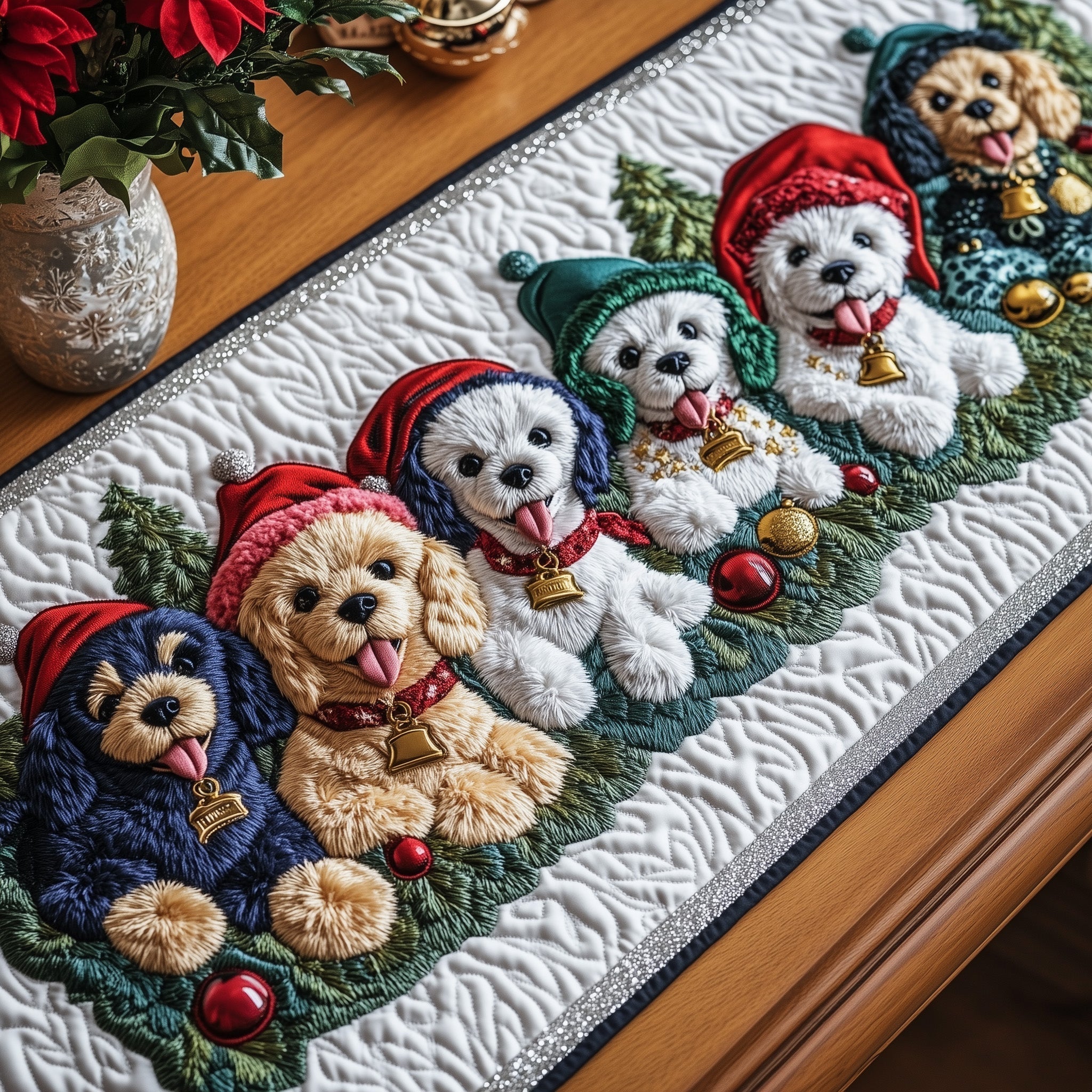 Jolly Poodle Quilted Table Runner GFTOTP13337 – Patchique Store