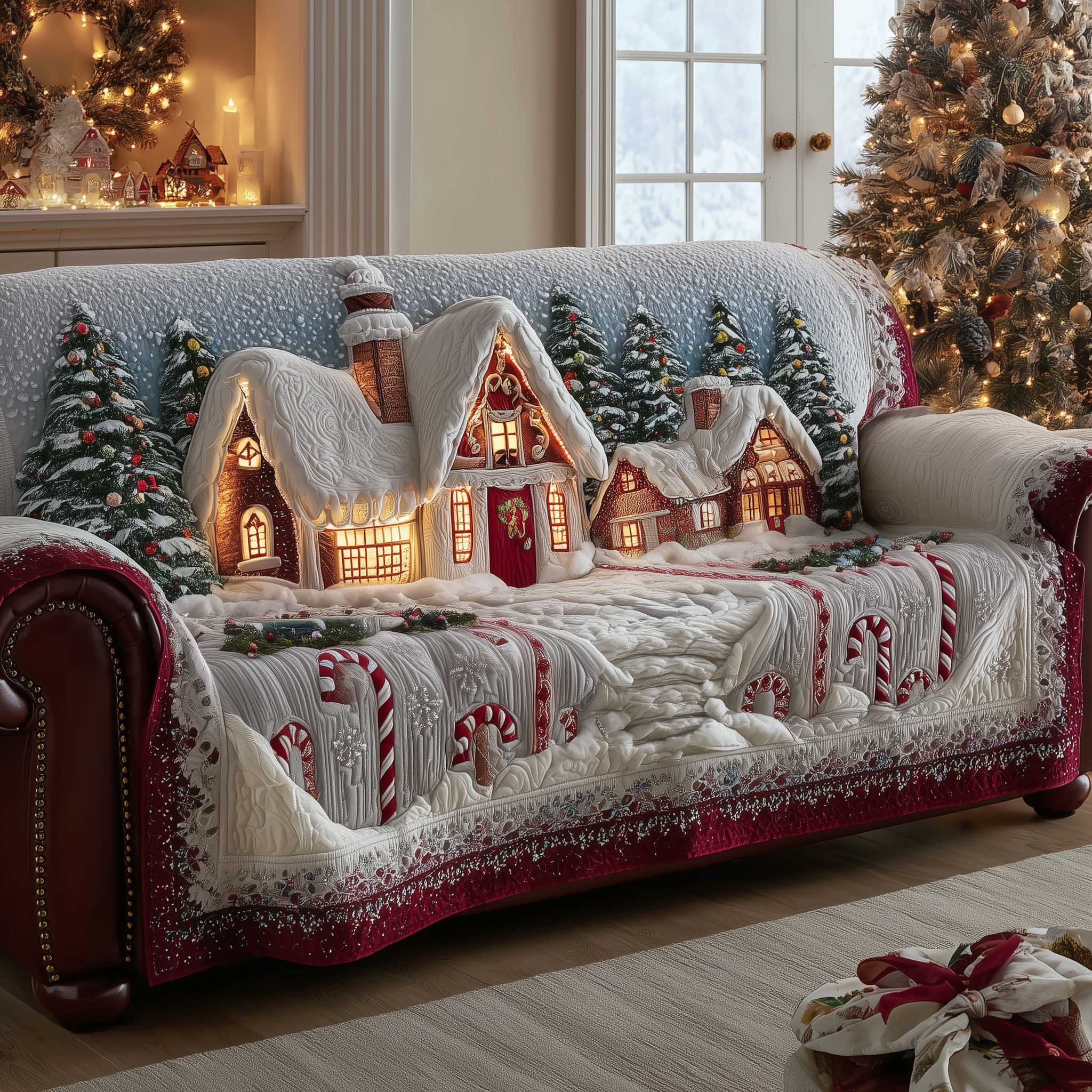 Christmas Wonderland Quilted Sofa Cover GFTOTP13920 – Patchique Store