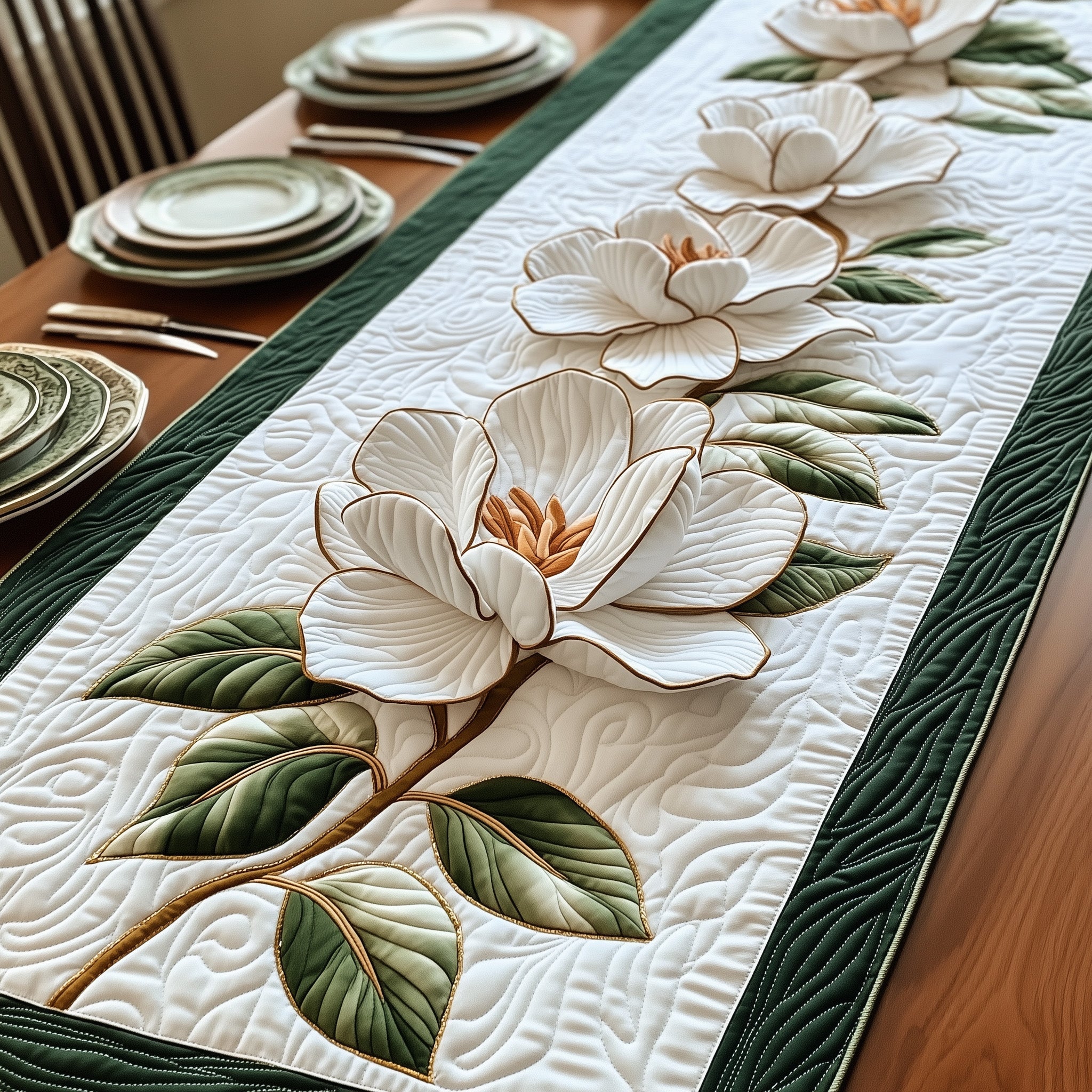 Magnolia Elegance Quilted Table Runner GFTOTP5524 – Patchique Store