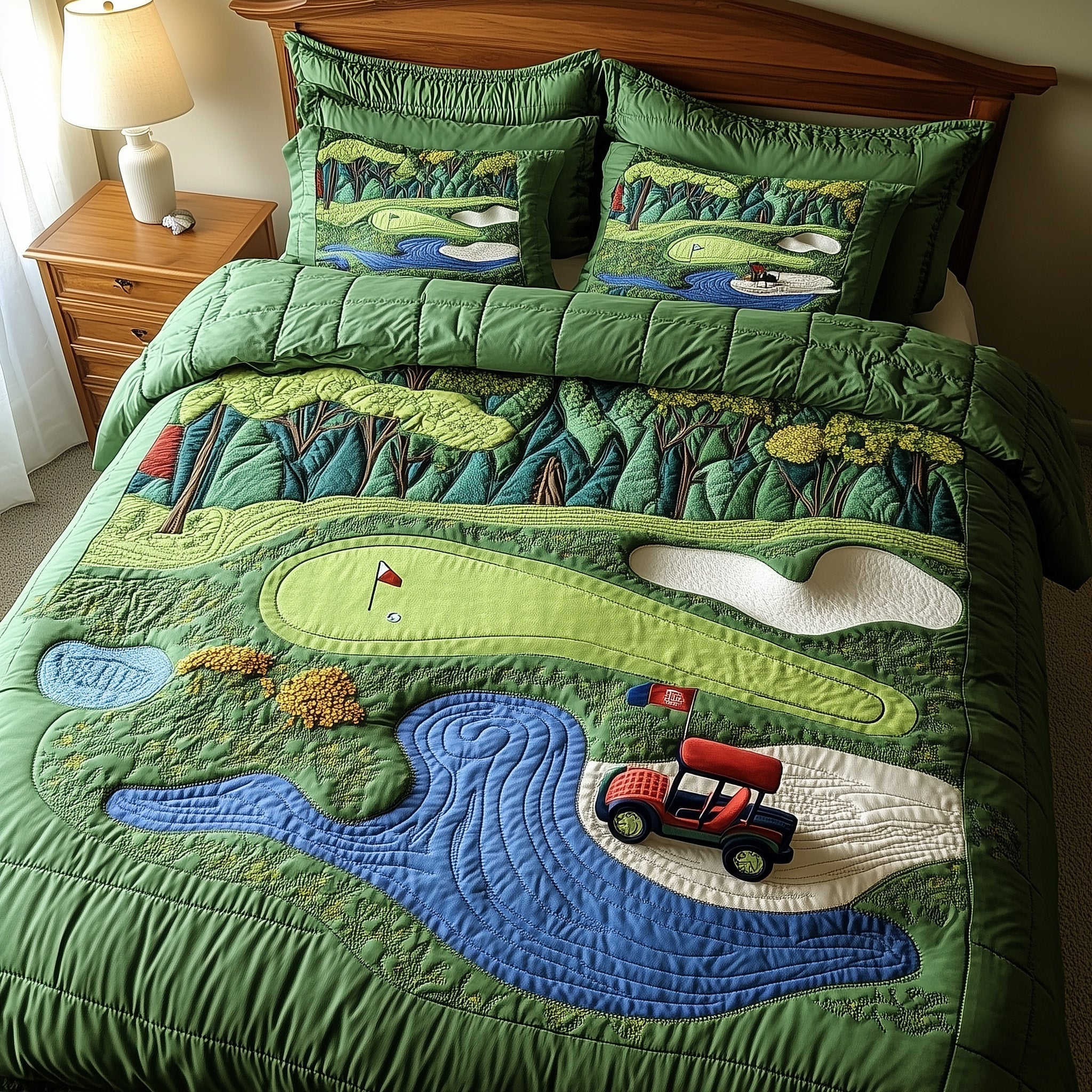 Golf Course 3-Piece Quilted Bedding Set GFTOTP8031 – Patchique Store
