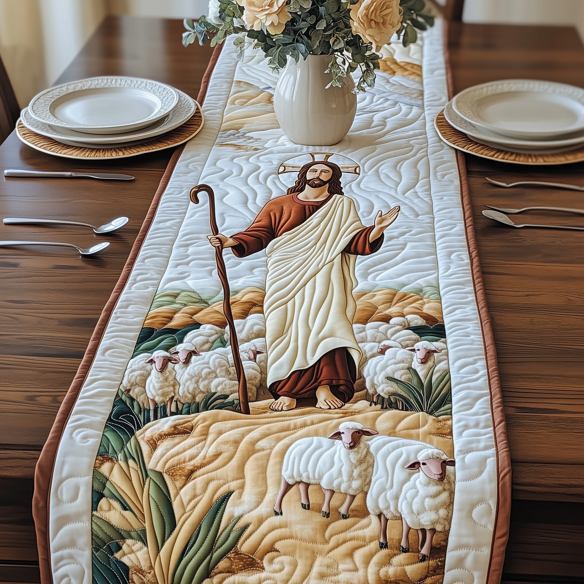 Divine Grace Quilted Table Runner GFTOTP8555 – Patchique Store