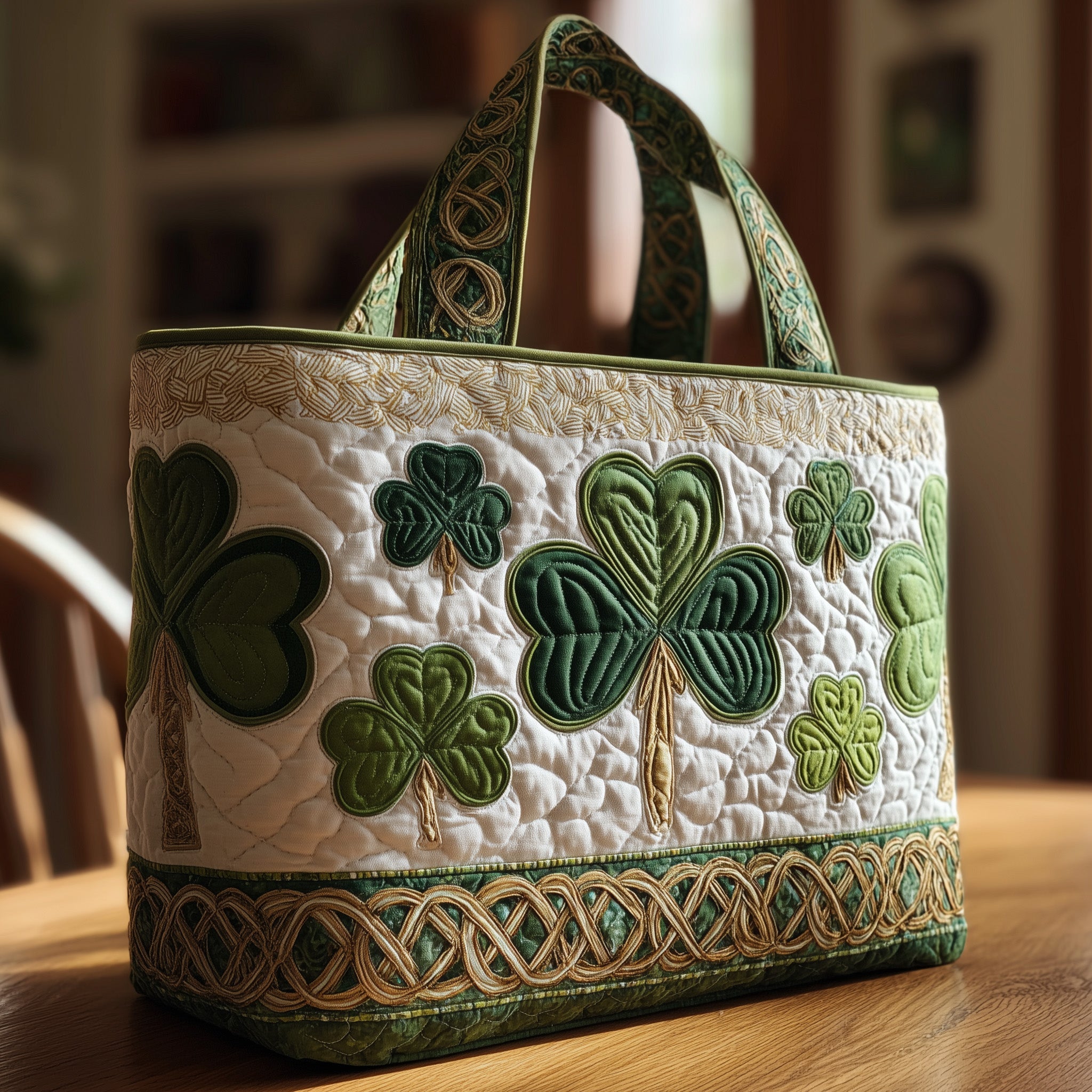 Irish Shamrock Quilted Tote Bag GFTOTP9058 – Patchique Store