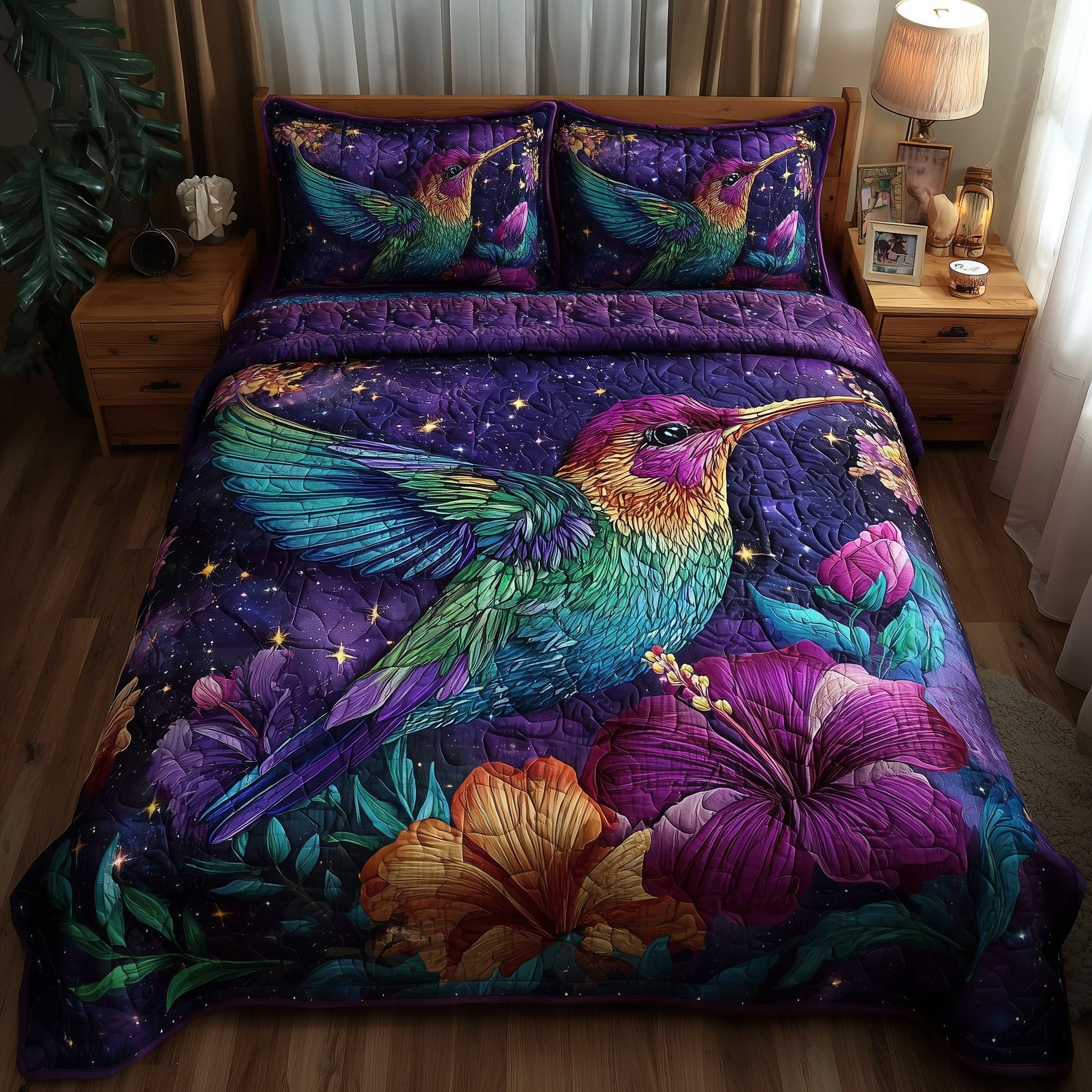 Hummingbird 3-Piece Quilted Bedding Set GFTOTP9305 – Patchique Store